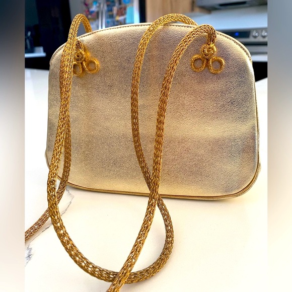 Bags | Vintage Gold Metallic Evening Purse With Snap Closure | Poshmark